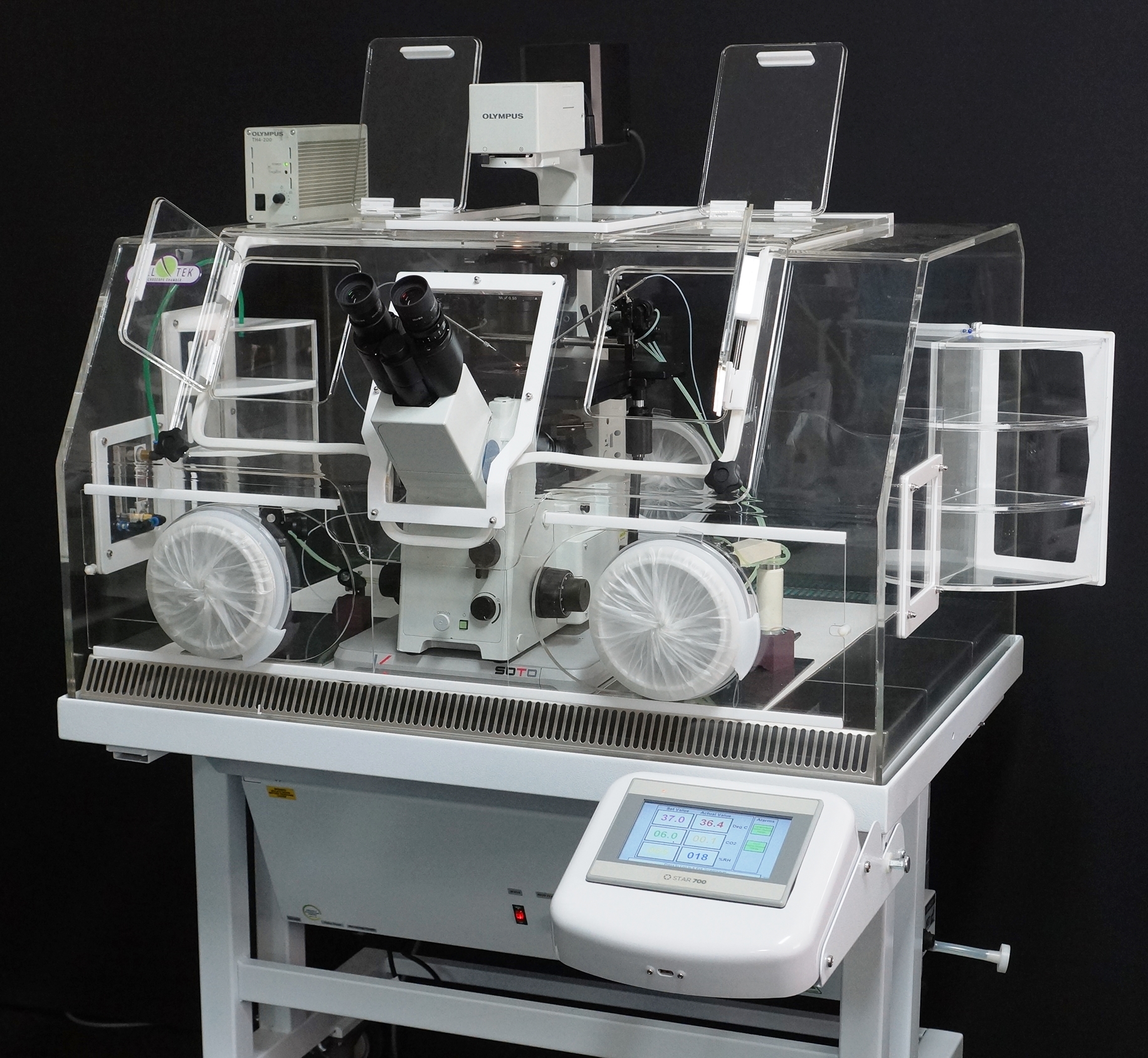 Cell-Tek 3000 IV microscope chamber for inverted microscopes